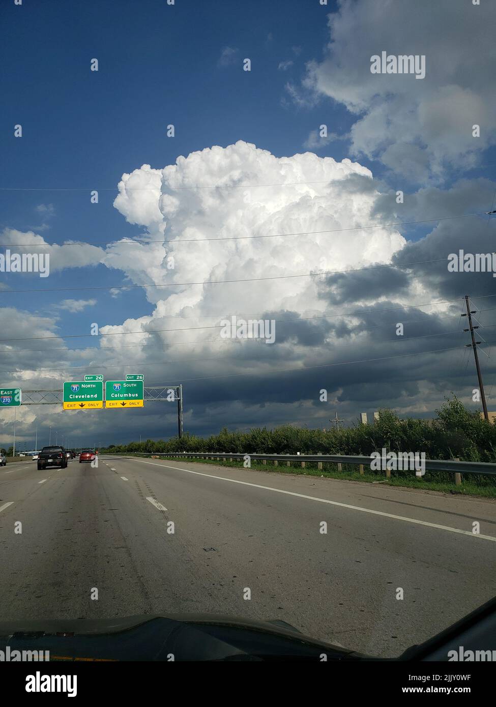 Storm Cloud seen from a freeway in summer, Columbus, Ohio Stock Photo ...