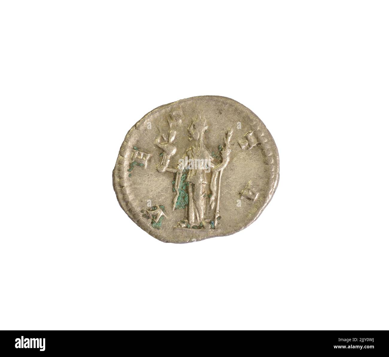 Ancient Roman coin on white background Stock Photo - Alamy