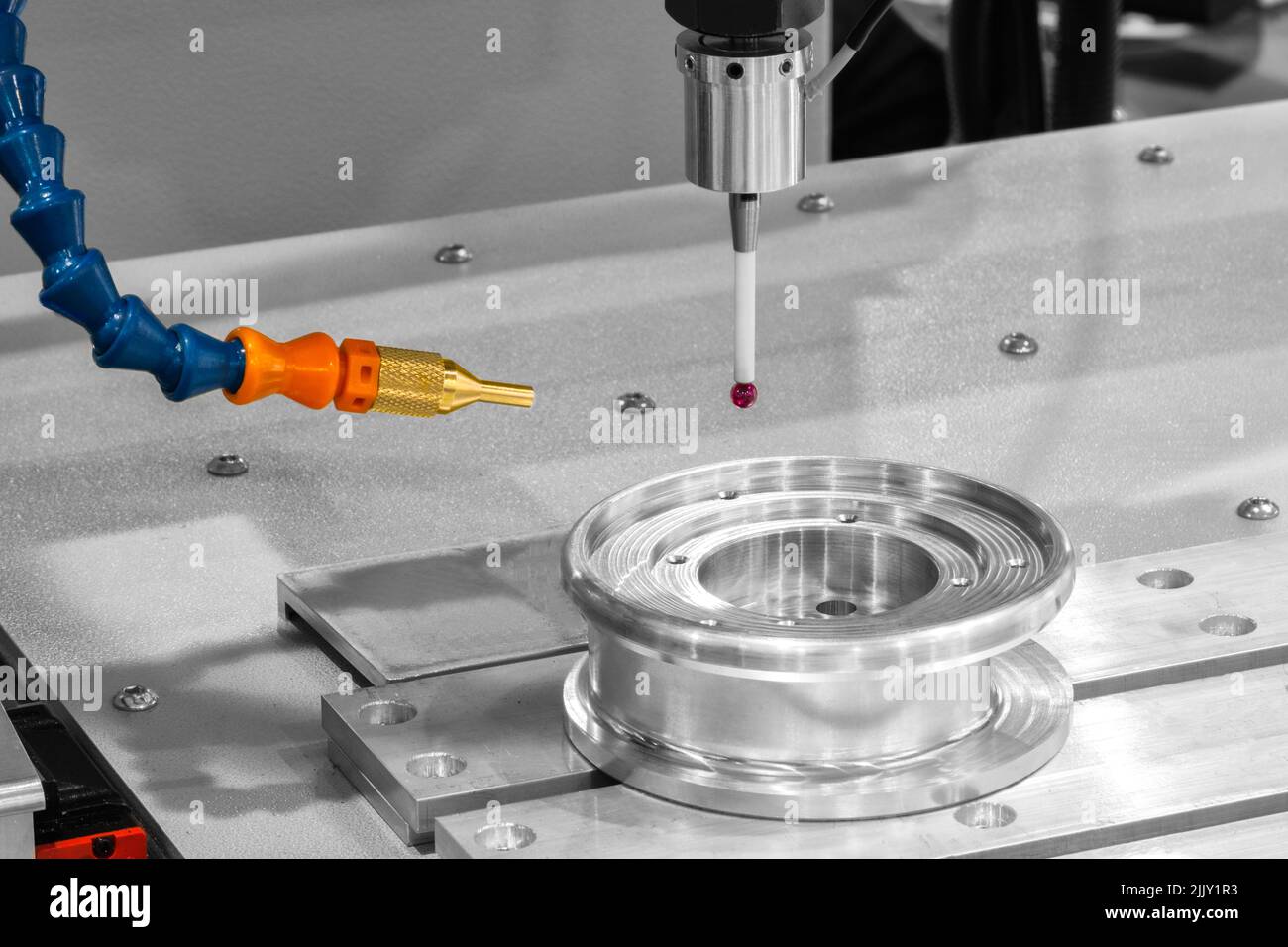 Quality control on milling CNC machine, coordinate measuring machine ...