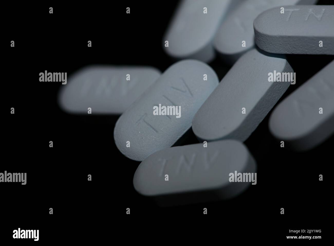 Blue medical pills close up background modern metal prints big size ...
