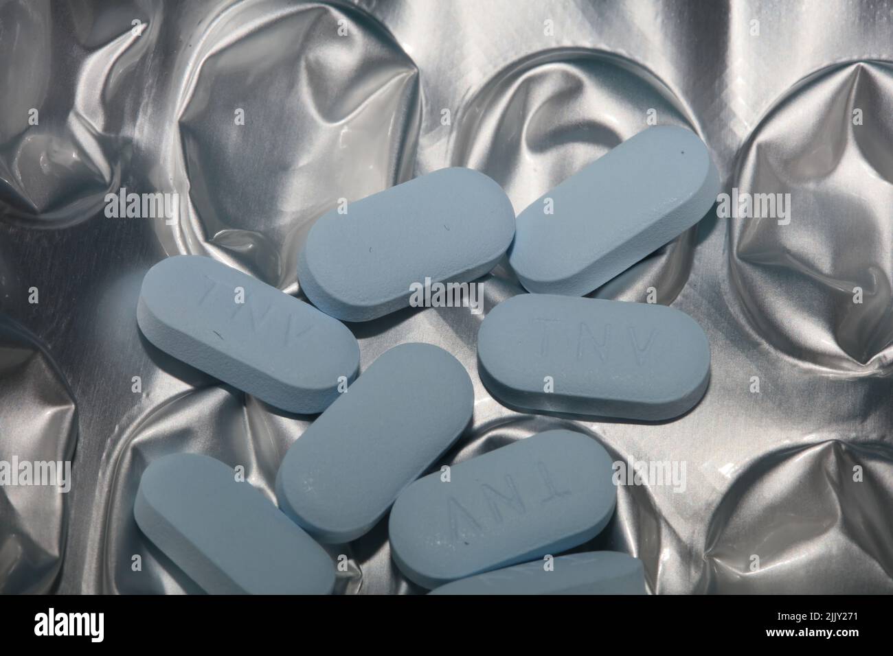 Blue medical pills close up background modern metal prints big size ...