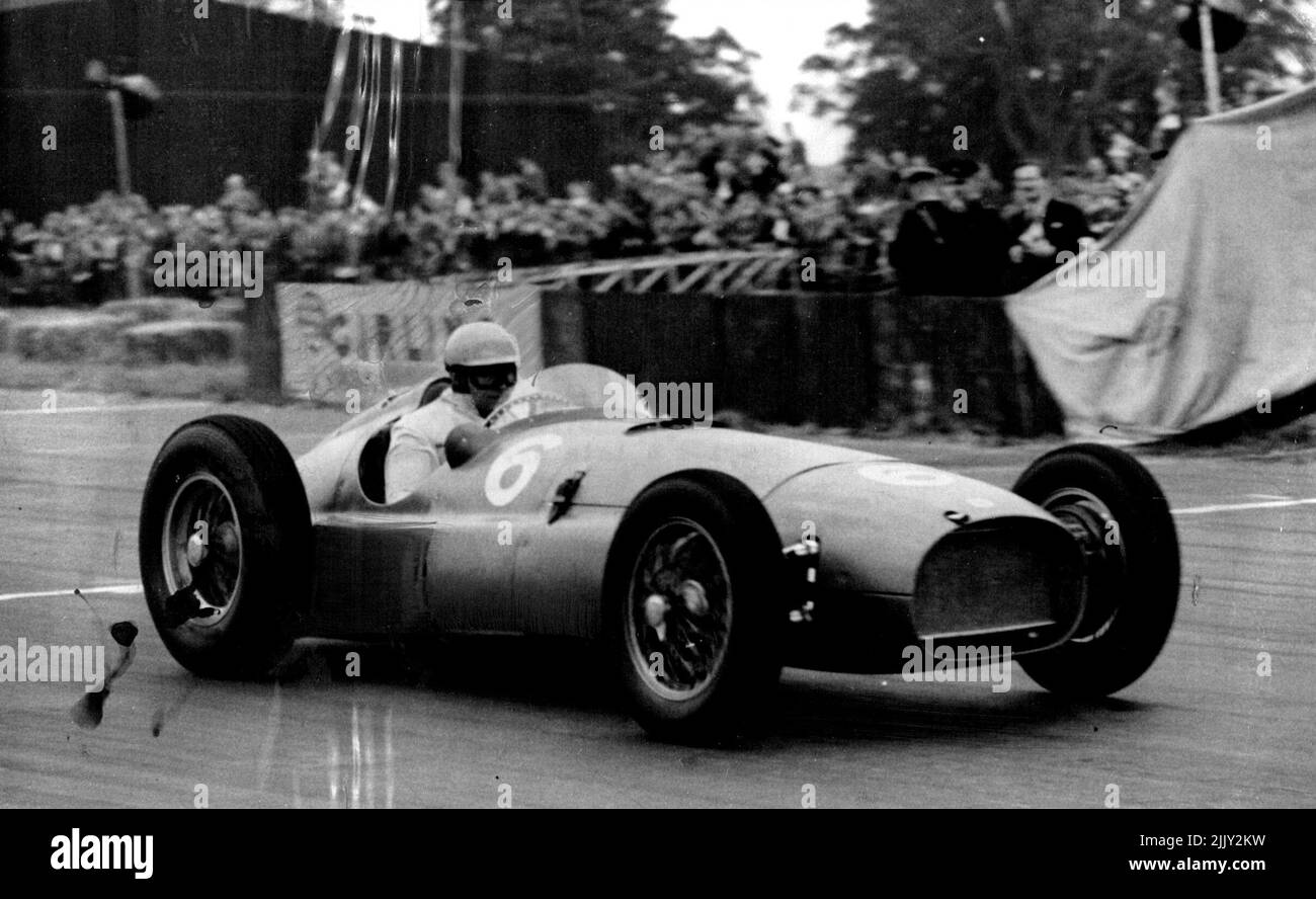 Parnell At Speed -- British racing driver Reg Parnell driving the B.R.M ...