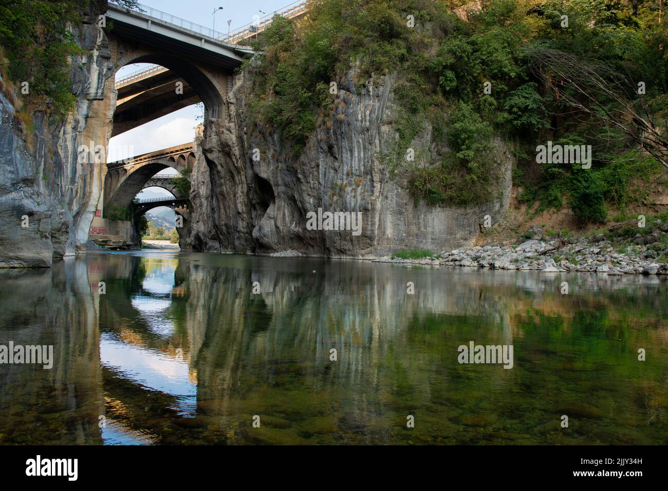 Crossing bridges over the river Stock Photo - Alamy