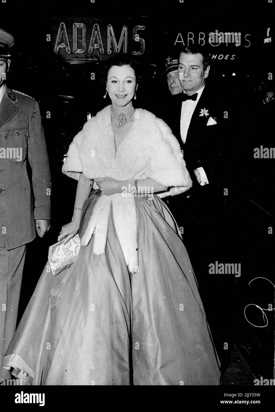 London Debut ***** Dietrich - Sir Lawrence and Lady Olivier, are seen ...