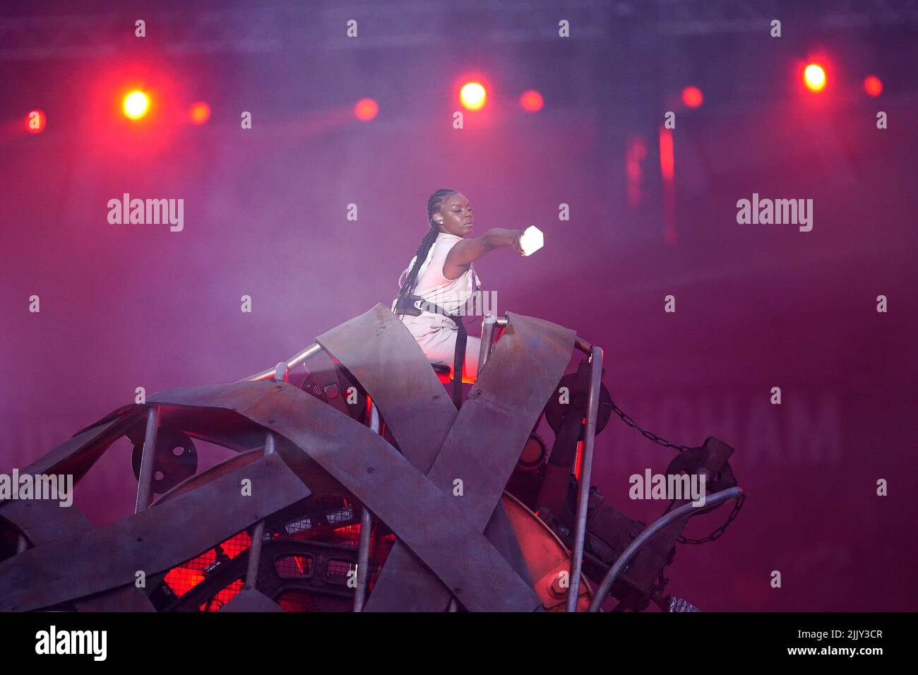 The Women appears on top of The Raging Bull during the opening ceremony ...