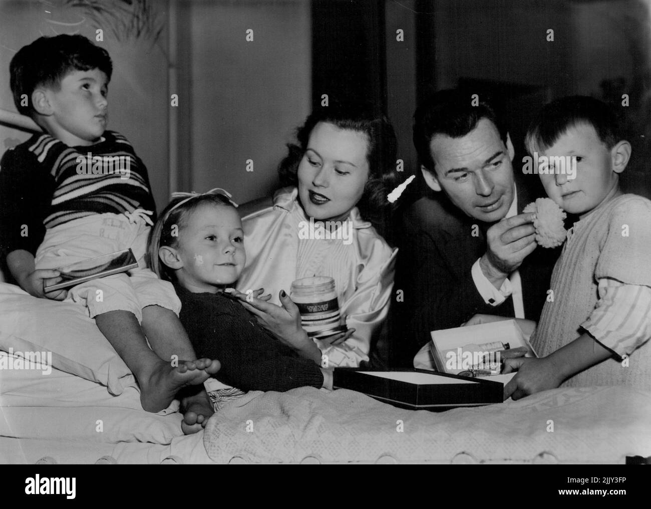 Stage Stars Visit Sick Children... -- Left to Right are, David Percy 3½ ...