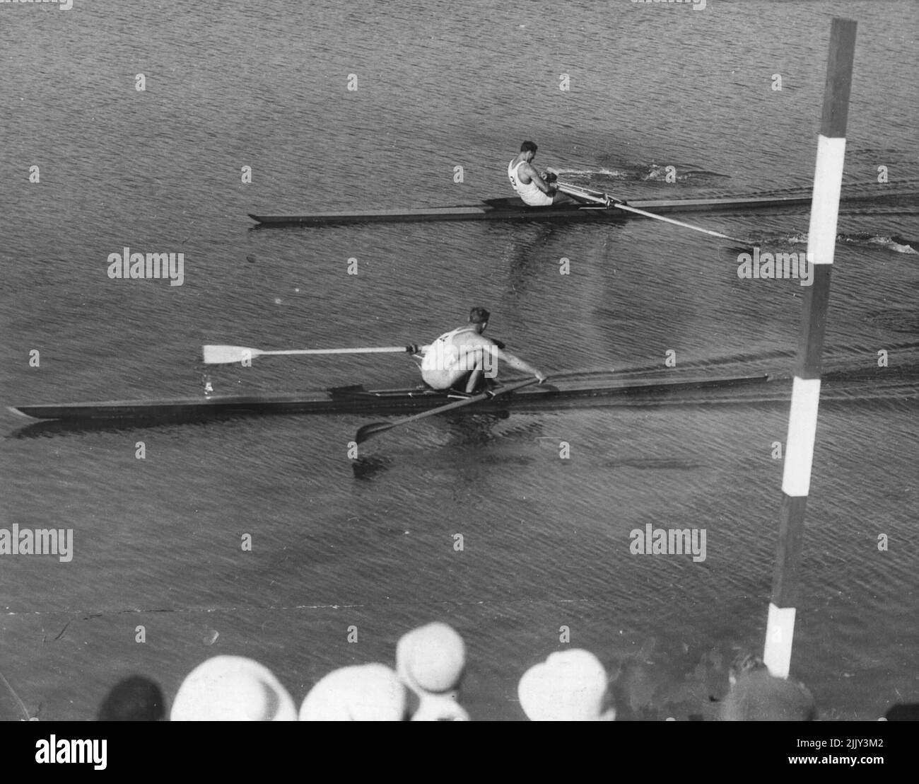 America Vs; Australia -- Pearce of Australia crossing the finish line ...
