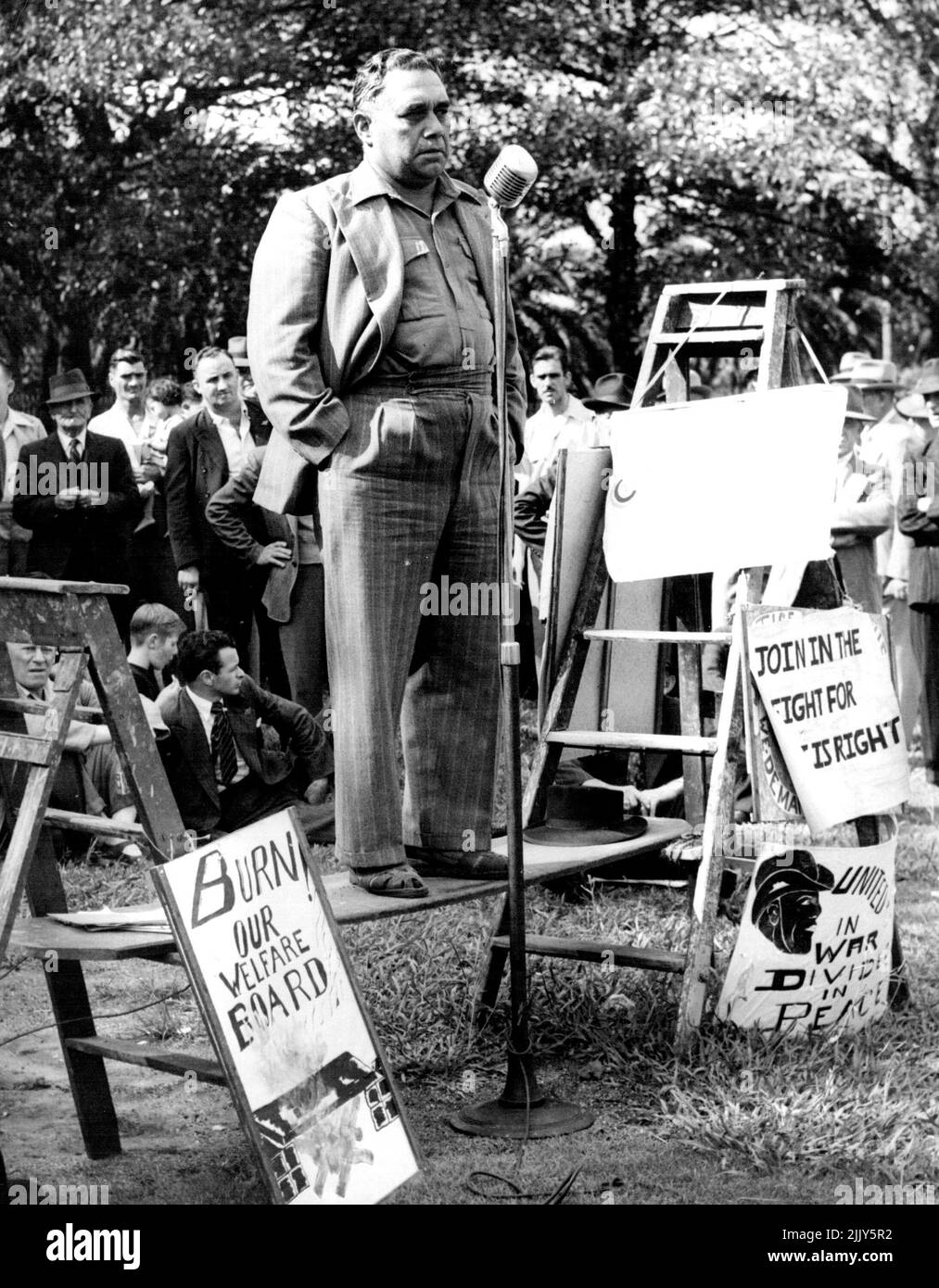 Aborigine Protest Meeting in Domain. Mr. W. Onus, President of the ...
