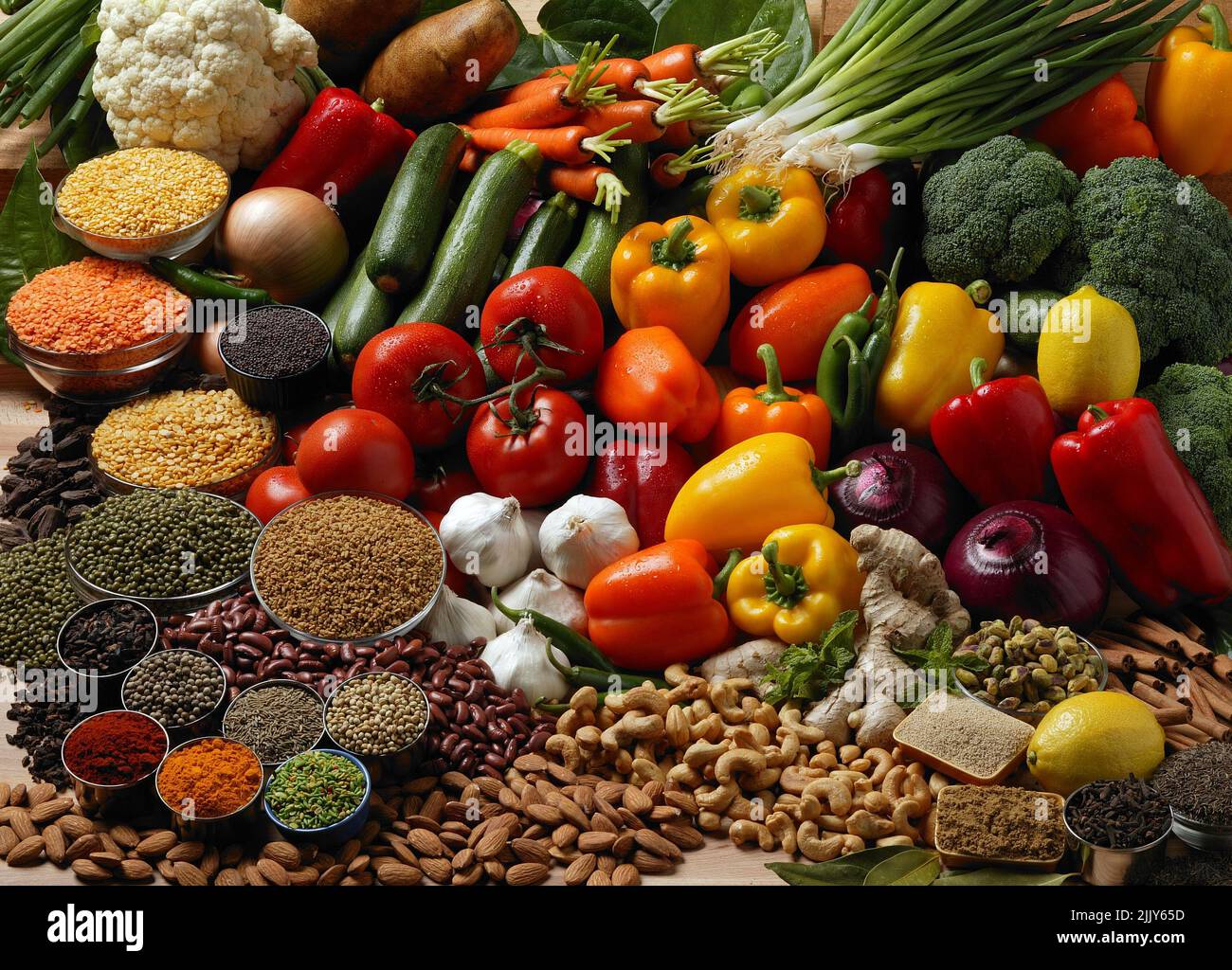 vegetable selection and spice Stock Photo - Alamy
