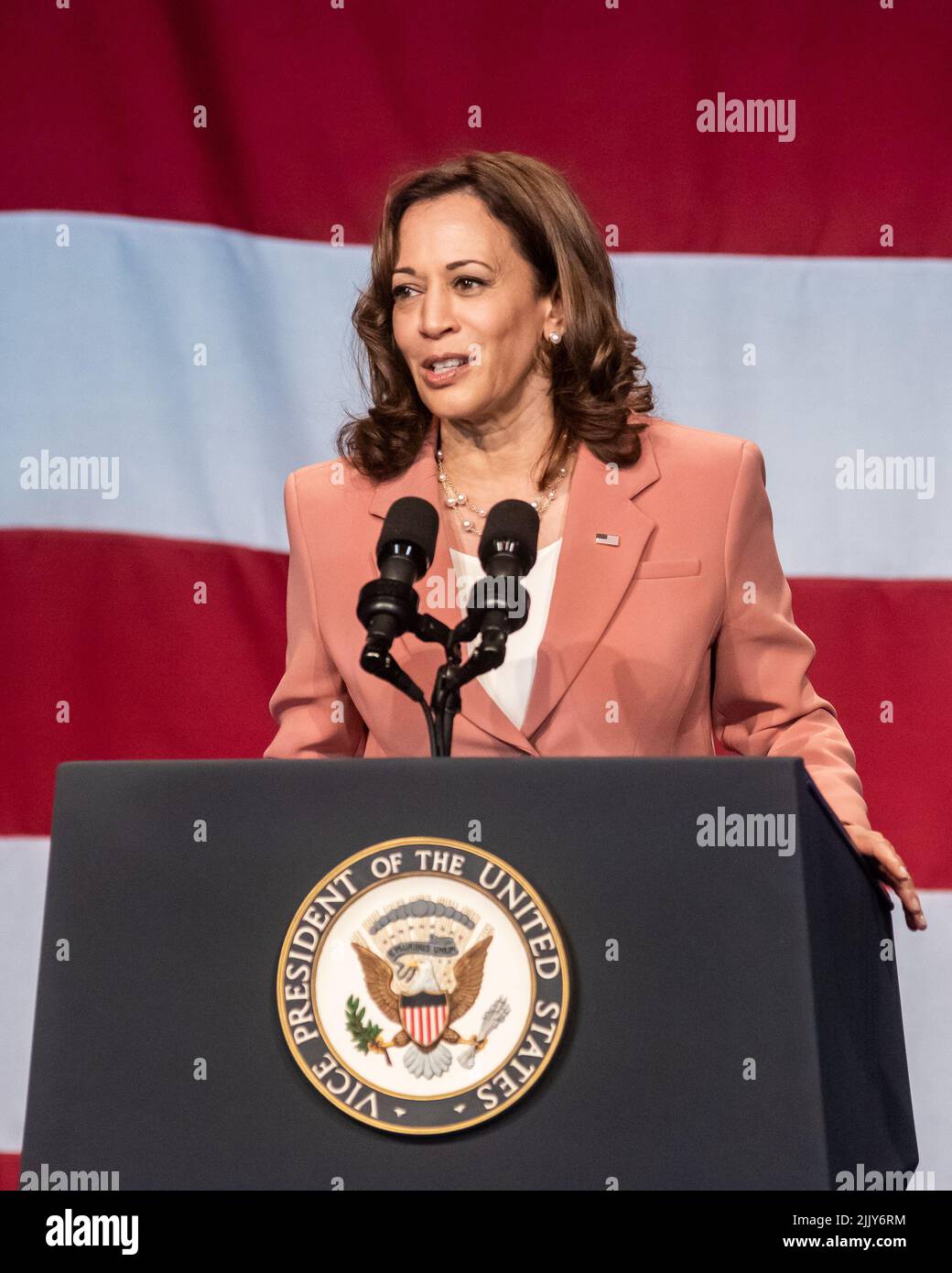 U.S. Vice President Kamala Harris delivers remarks at the Billie ...