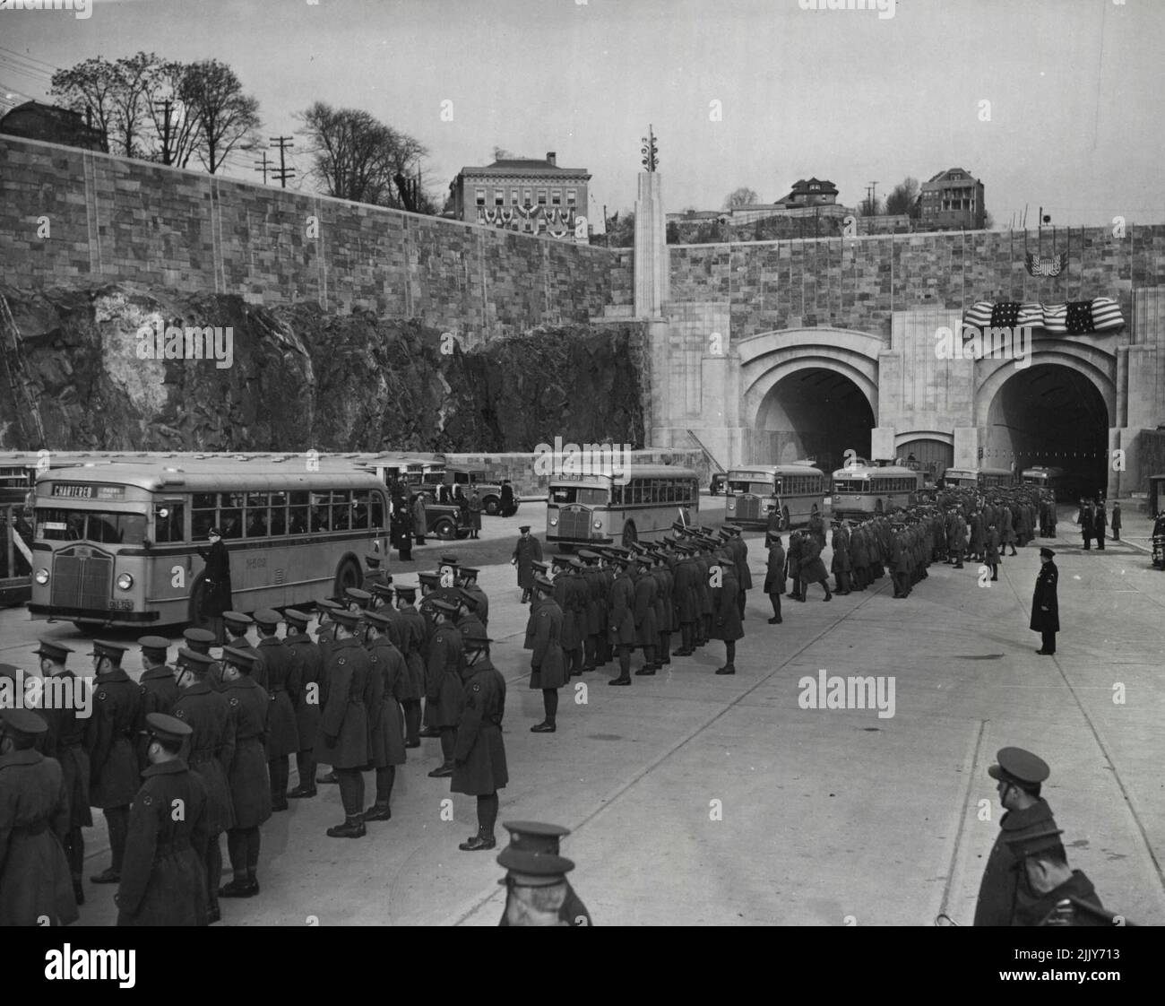 Parade Opens New Manhattan Gateway -- Here is a parade of buses ...