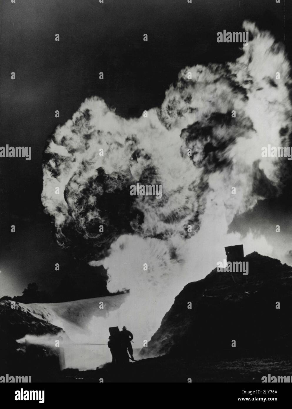 an oil-well fire in America. Just as this picture was ***** the crater ...
