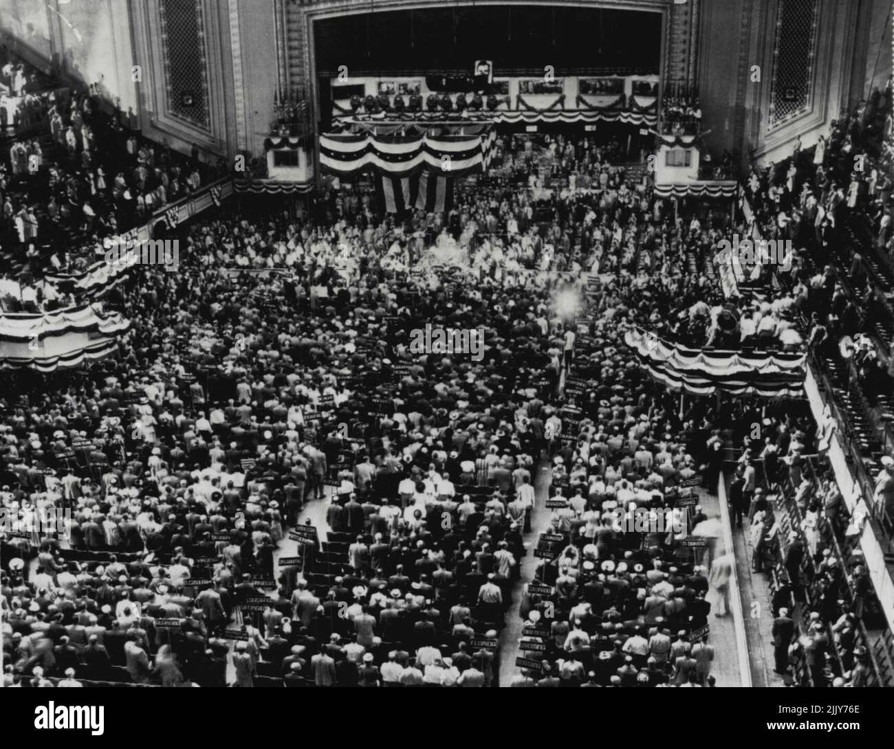 Delegates Stand For National Anthem -- This is a view taken from rear ...