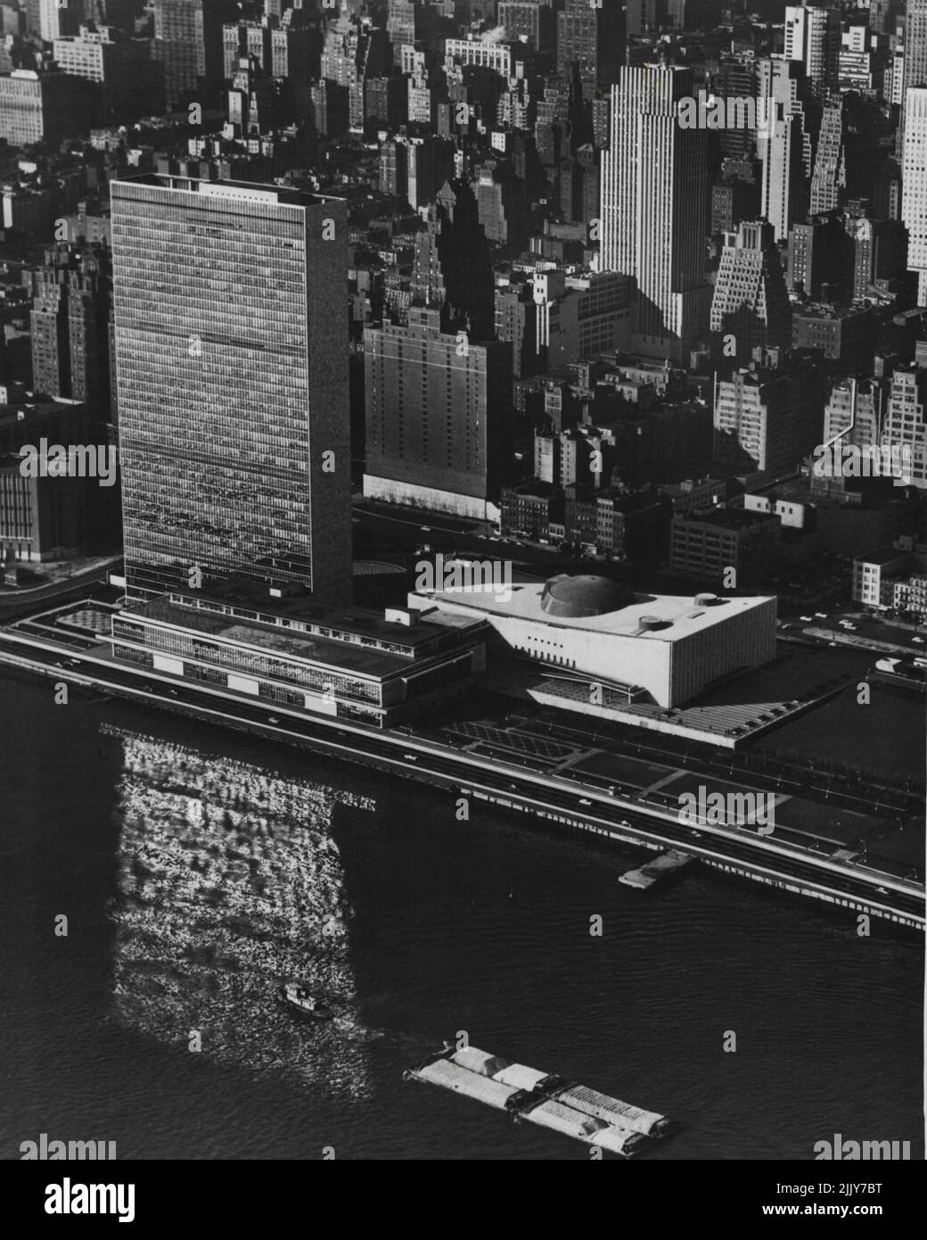 United Nations Headquarters -- Aerial view of the Headquarters of the ...
