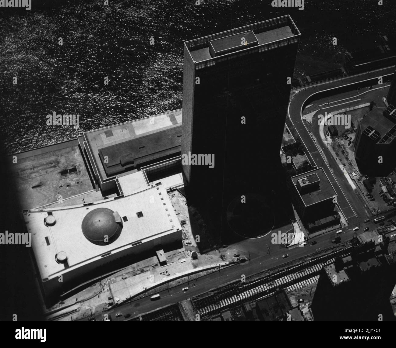 United Nations Headquarters -- Aerial view of the new permanent ...