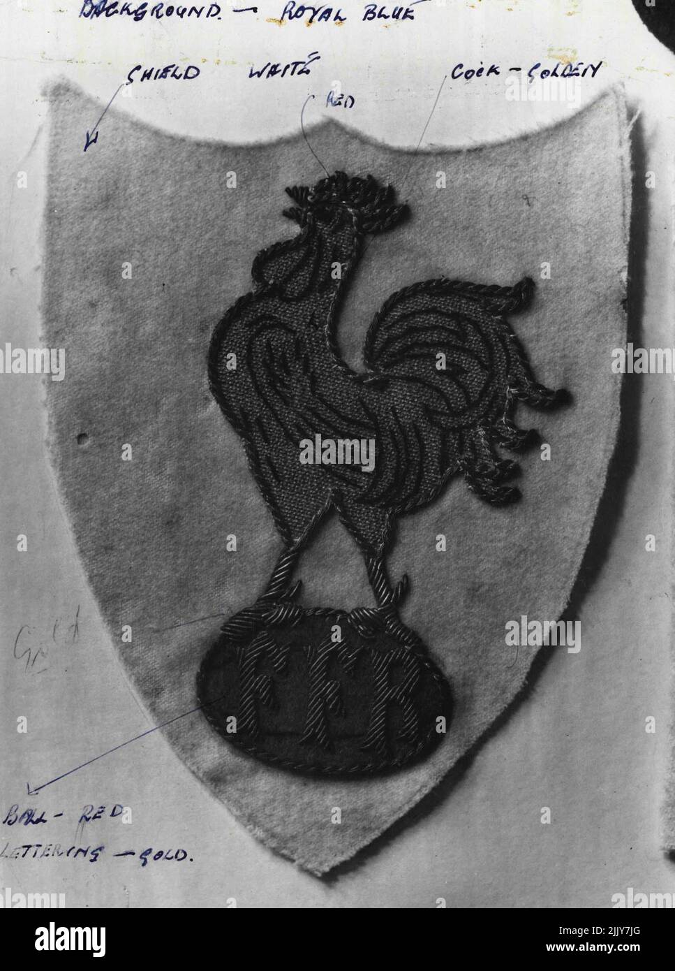 France - Background - Royal Blue. Shield - White, Red, Cock - Golden ...