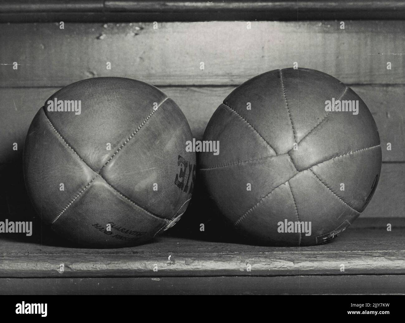 Comparison shot of the 4 and 8 piece R Union balls. May 6, 1955. (Photo ...