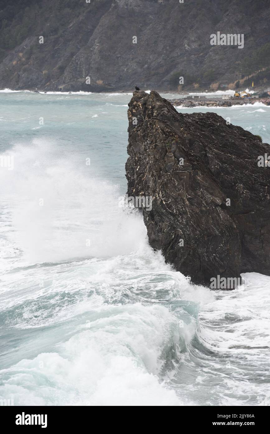 Cliffs and waves at Portovenere Stock Photo - Alamy