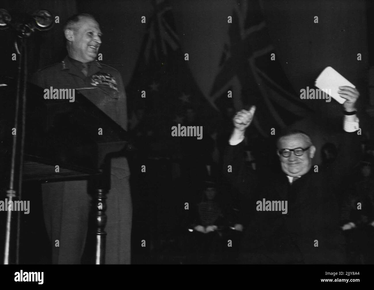 "8 th" Veterans Crowd The Albert Hall: Mr. Bevin and Field Marshal ...