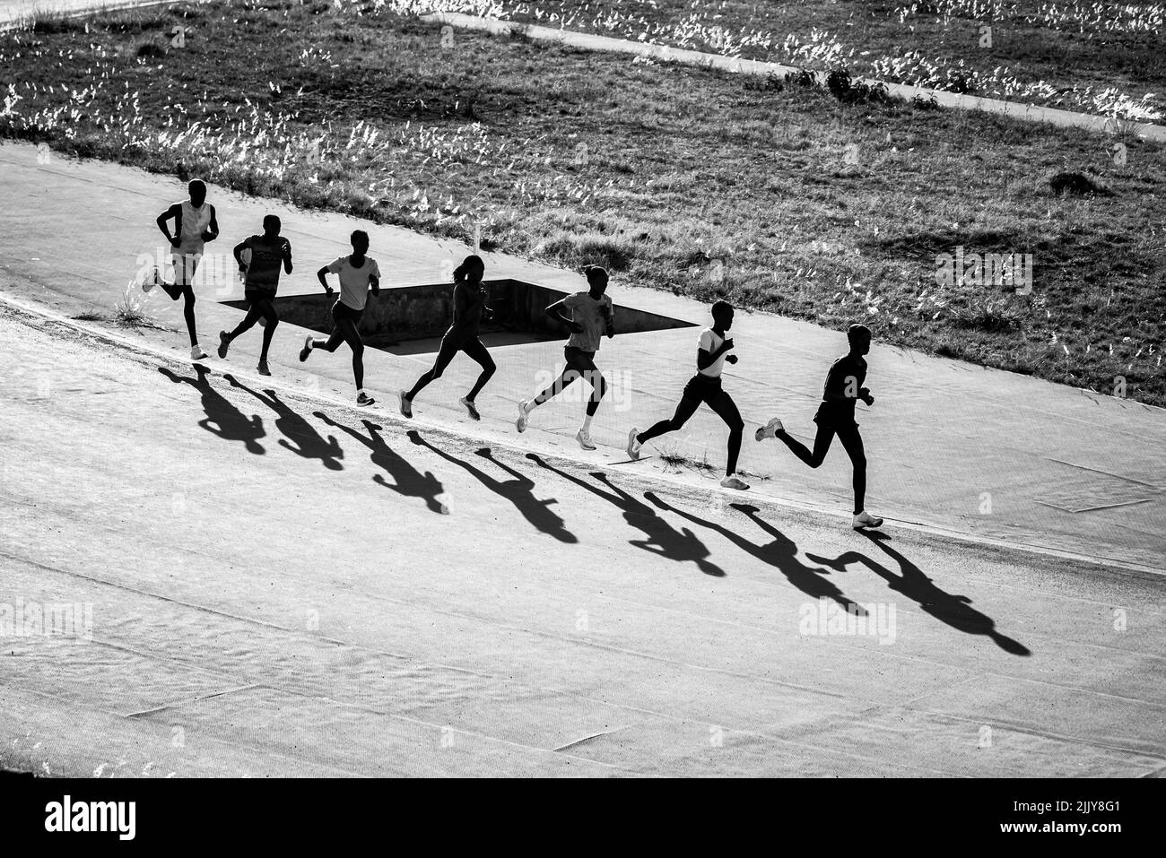 Shadow man running on street Black and White Stock Photos & Images - Alamy