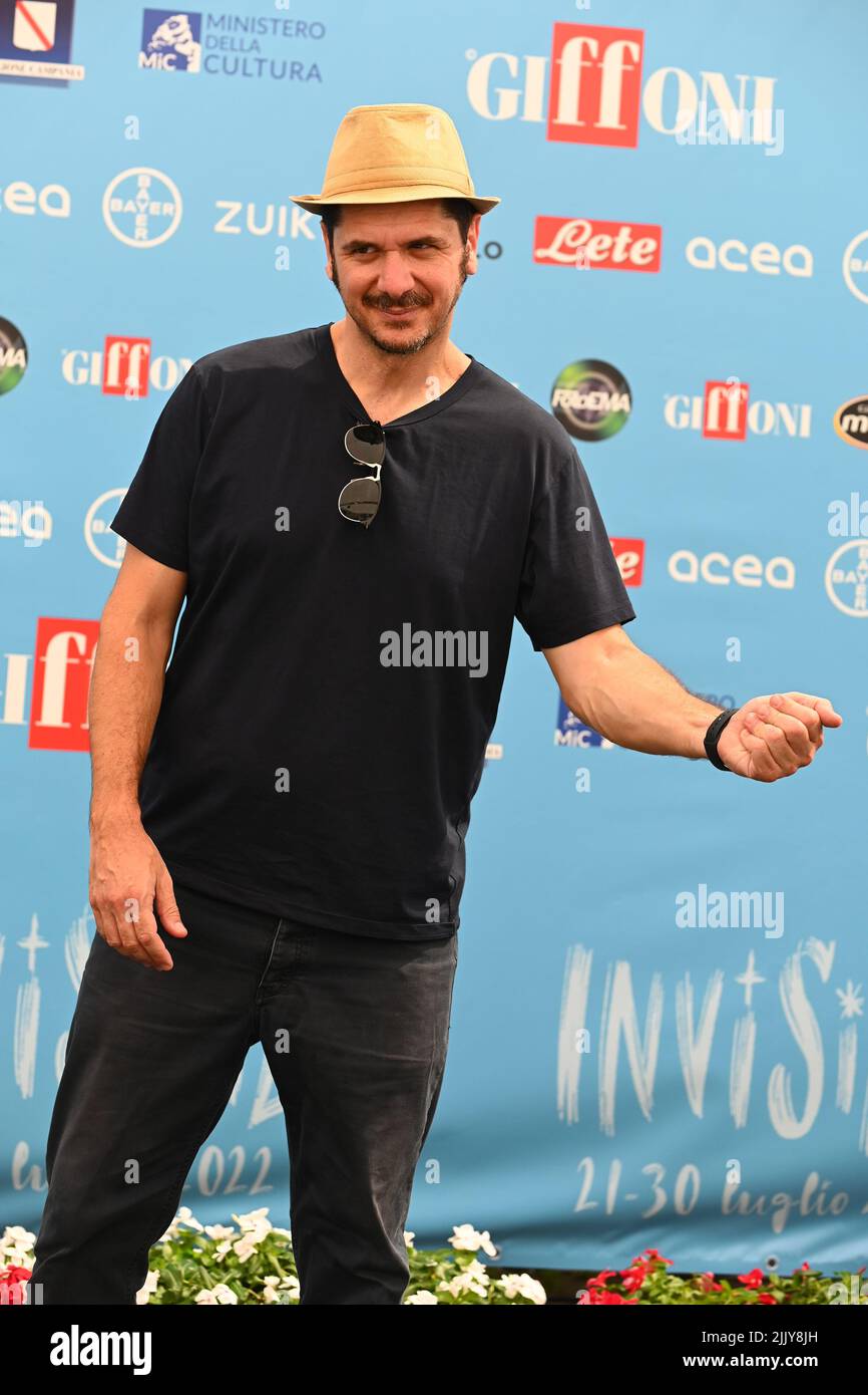 GIFFONI VALLE PIANA, ITALY - JULY 28: Gabriele Mainetti attend the blue ...