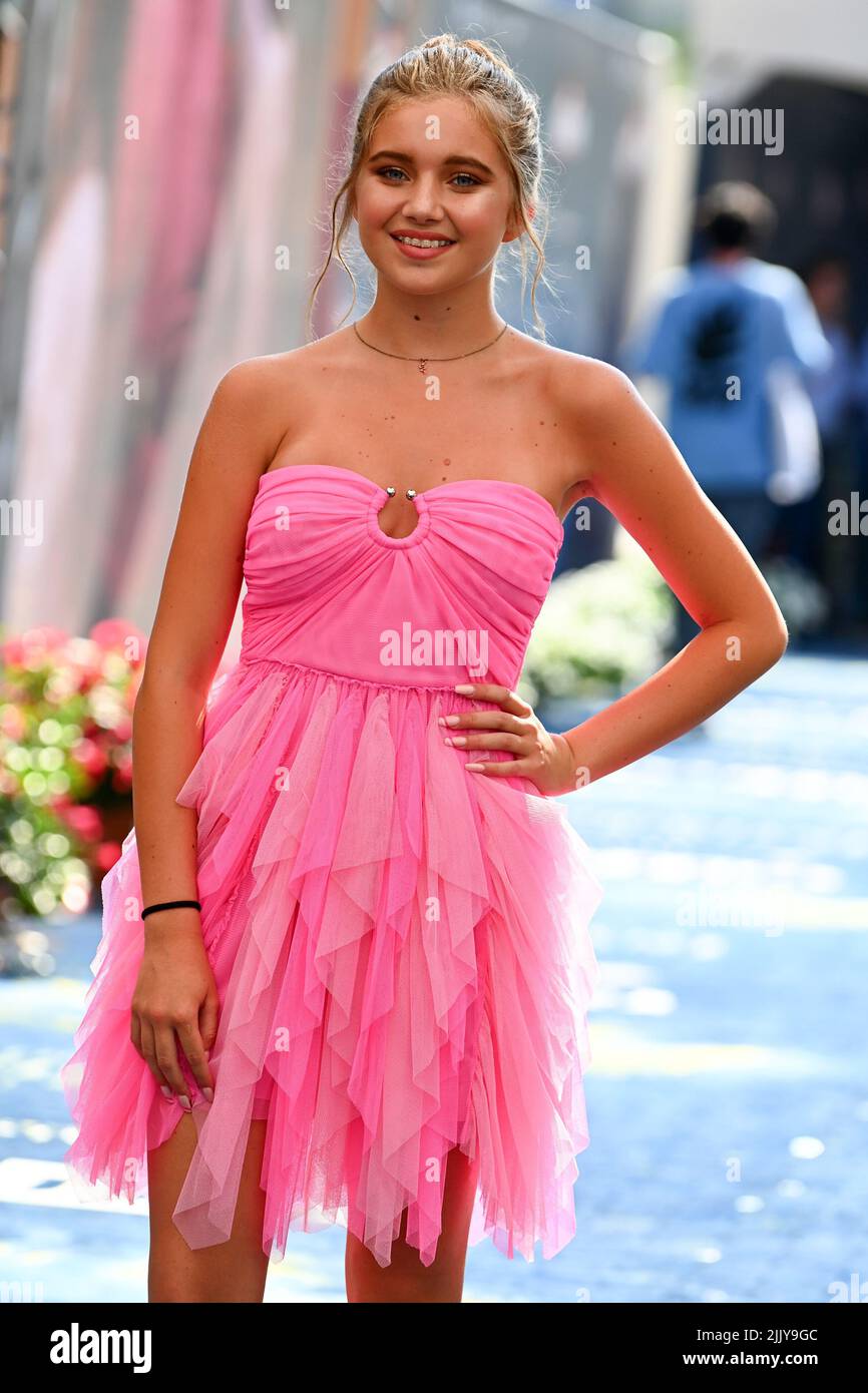 GIFFONI VALLE PIANA, ITALY - JULY 28: Cloe Romagnoli attend the blue ...