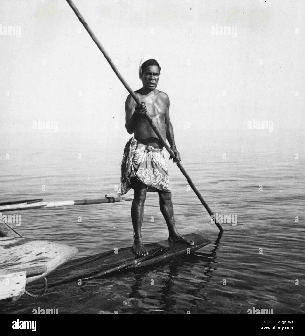 The fishing chief of the Ile Ouen (New Caledonia) tribe, who was in ...