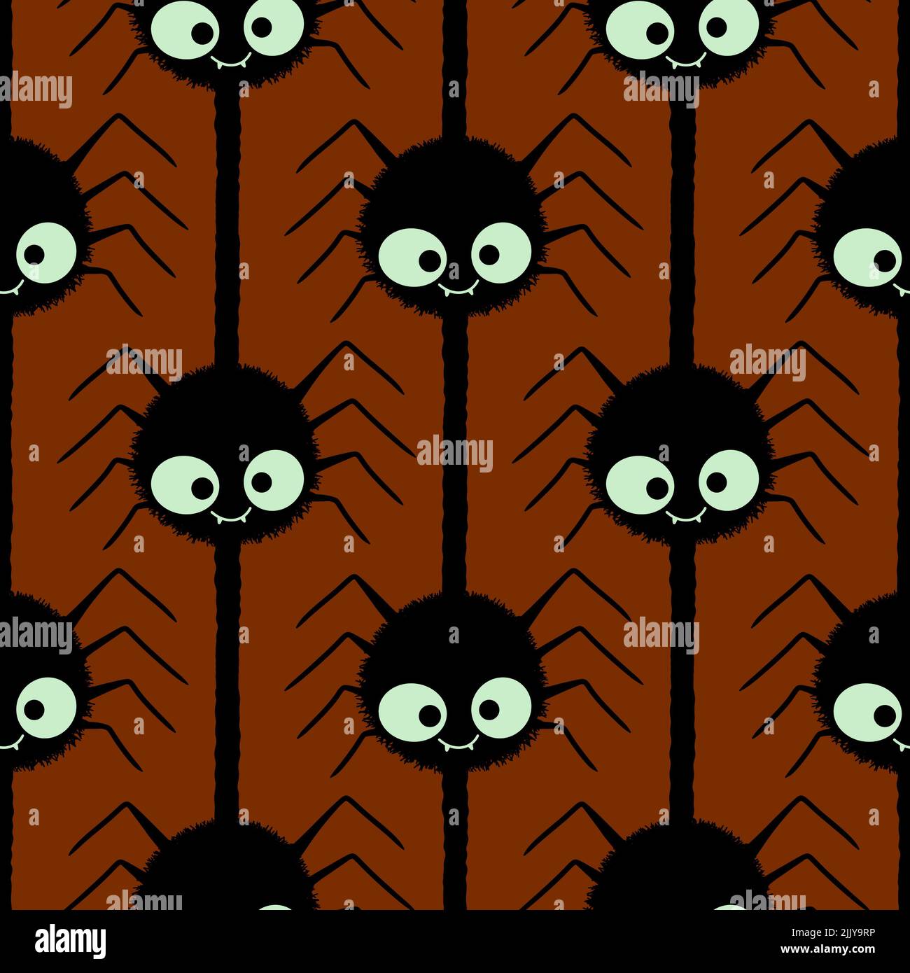 Cartoon Halloween seamless spider pattern for wrapping paper and ...