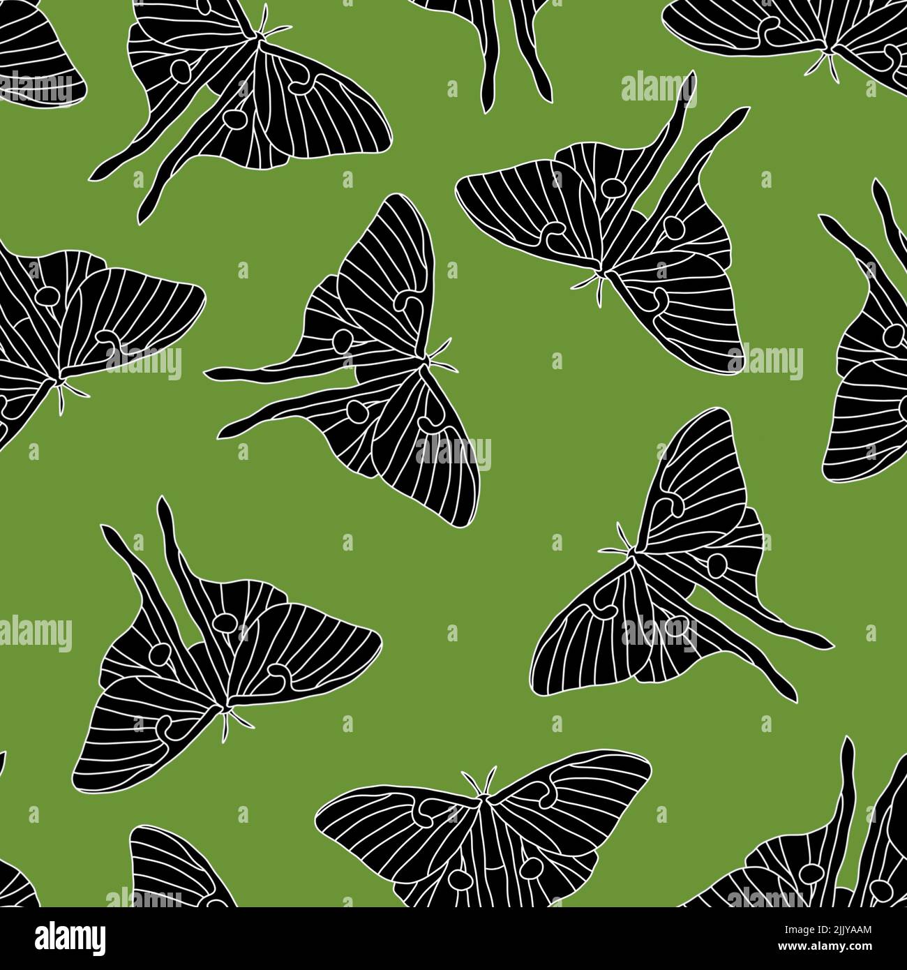 Luna moth seamless butterfly pattern for fabrics and wrapping paper and ...