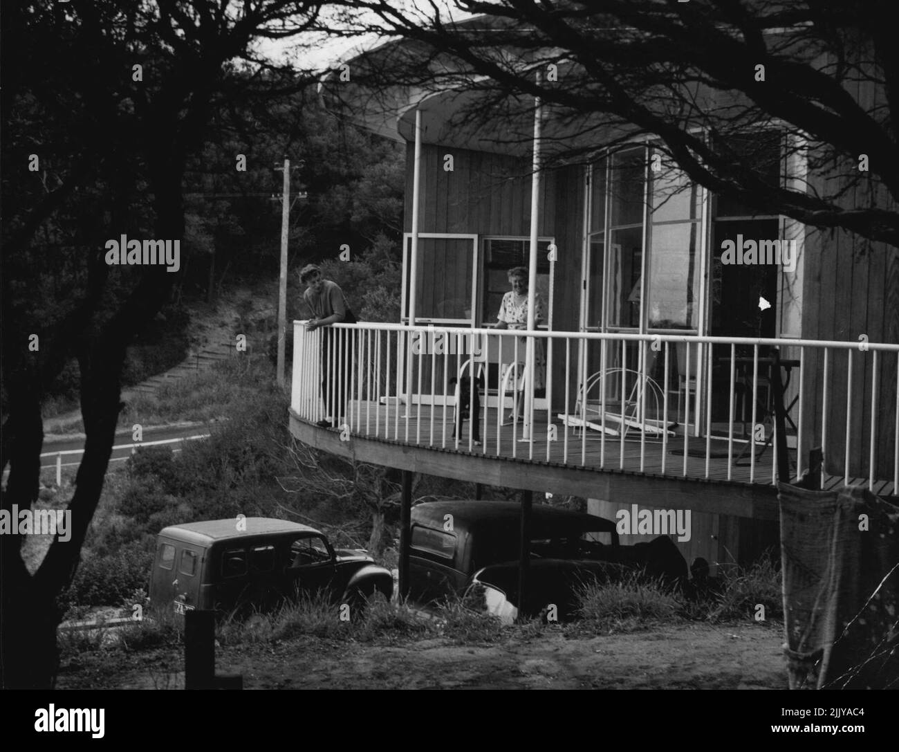 Sundeck of the round house. View at rear is of unspoiled bush although ...