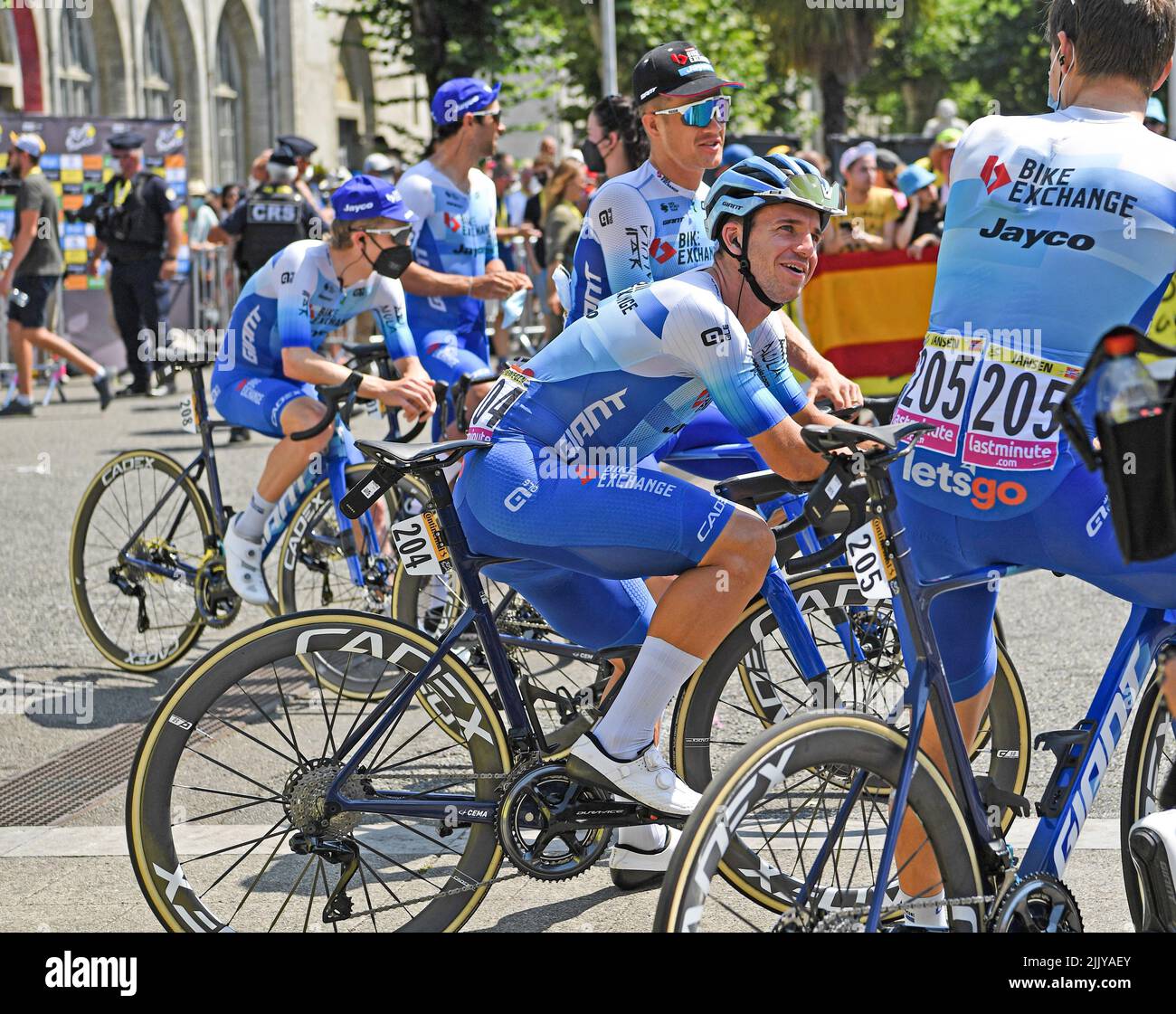 Dutch rider Dylan Groenewegen at the start of the 18th stage of the ...