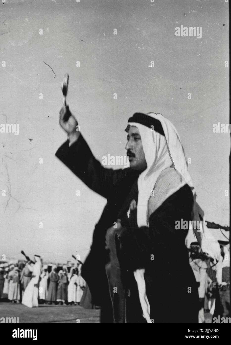 Bedouin Dance In Kuwait. Mayor signals for dance to commence; he takes ...