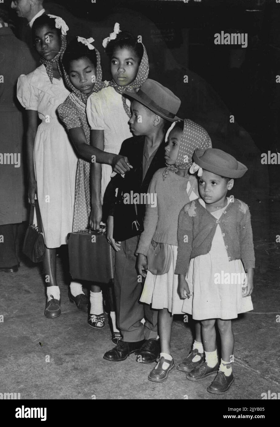 Six Sad-Faced Jamaican children, all members of the one family who have ...