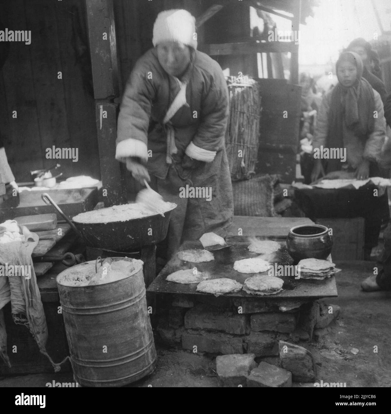 Korean pancakes Black and White Stock Photos & Images - Alamy