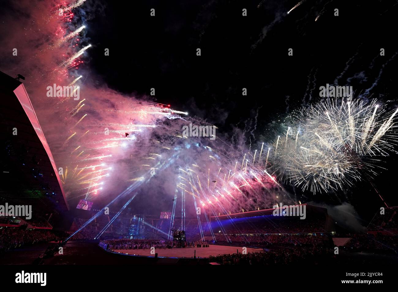 A general view of fireworks during the opening ceremony of the ...