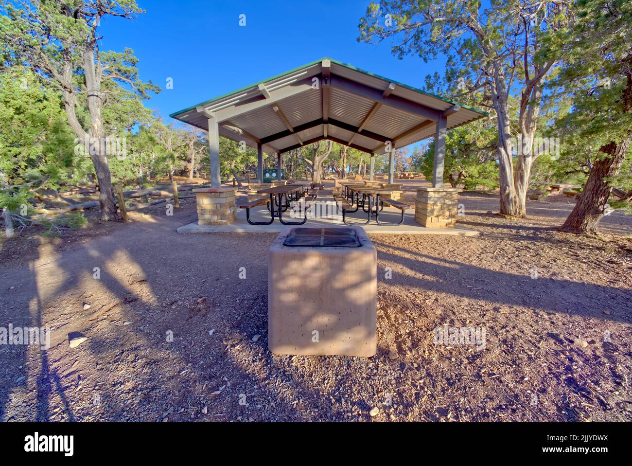 The picnic area of Shoshone Point at Grand Canyon Arizona. Public Park ...