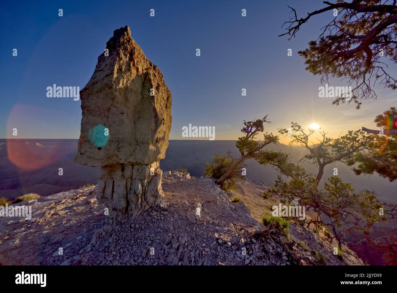 The famous Mushroom Rock at Shoshone Point in Grand Canyon National ...