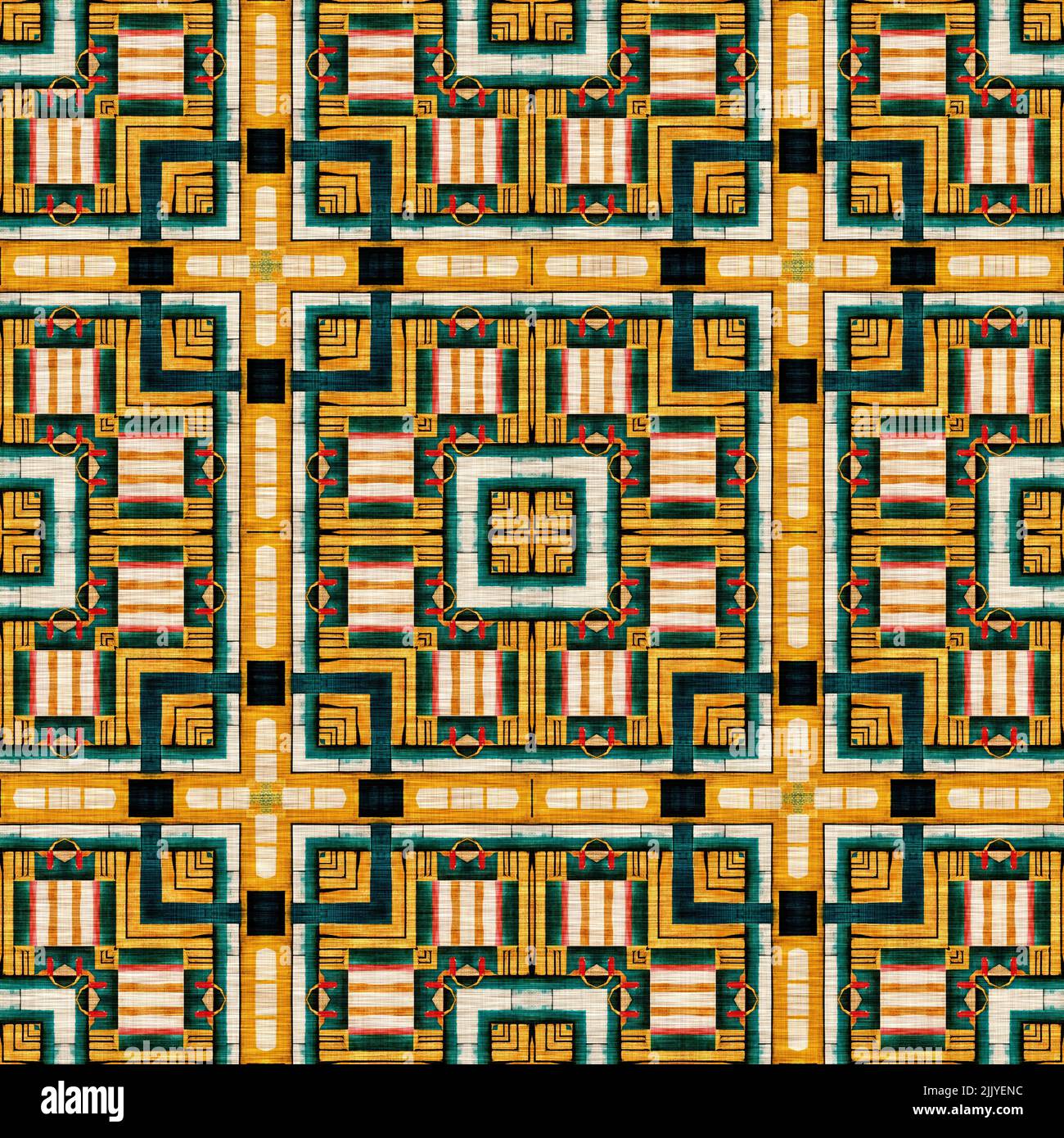 Traditional tile mosaic seamless pattern print. Fabric effect mexican ...