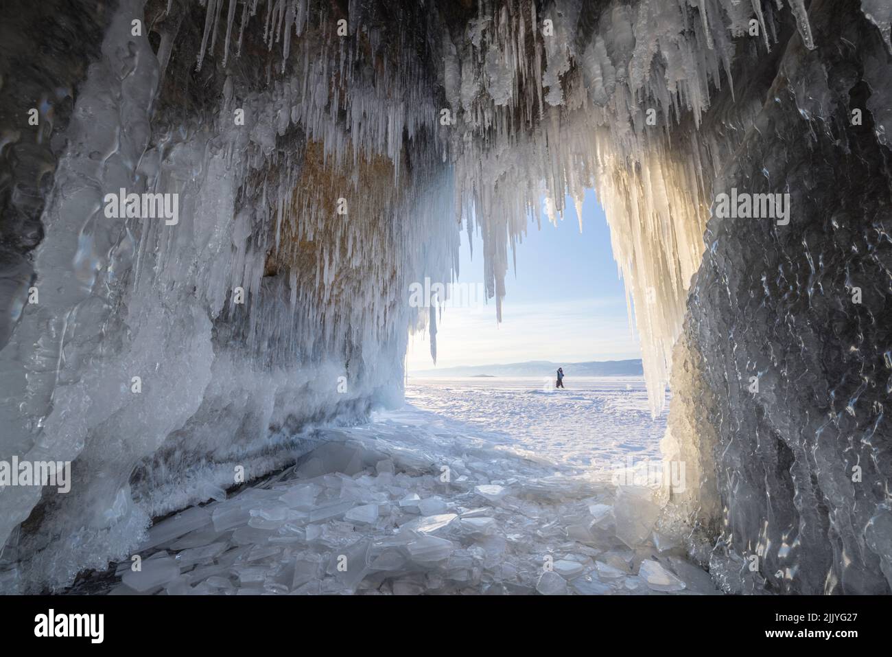 extreme ice cave at morning Stock Photo - Alamy