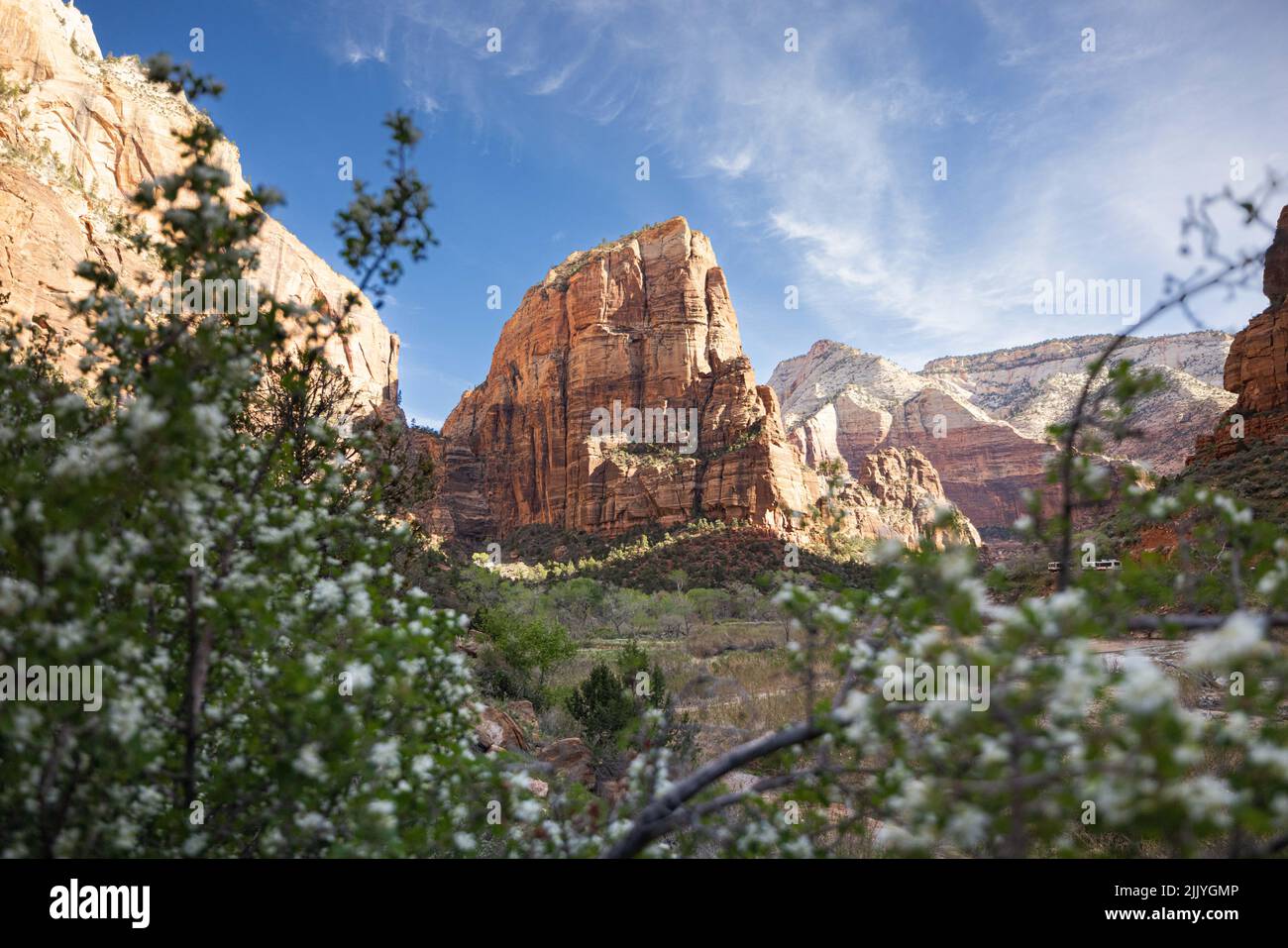 The Angels Landing Trail, beautiful scenery over the Virgin River ...