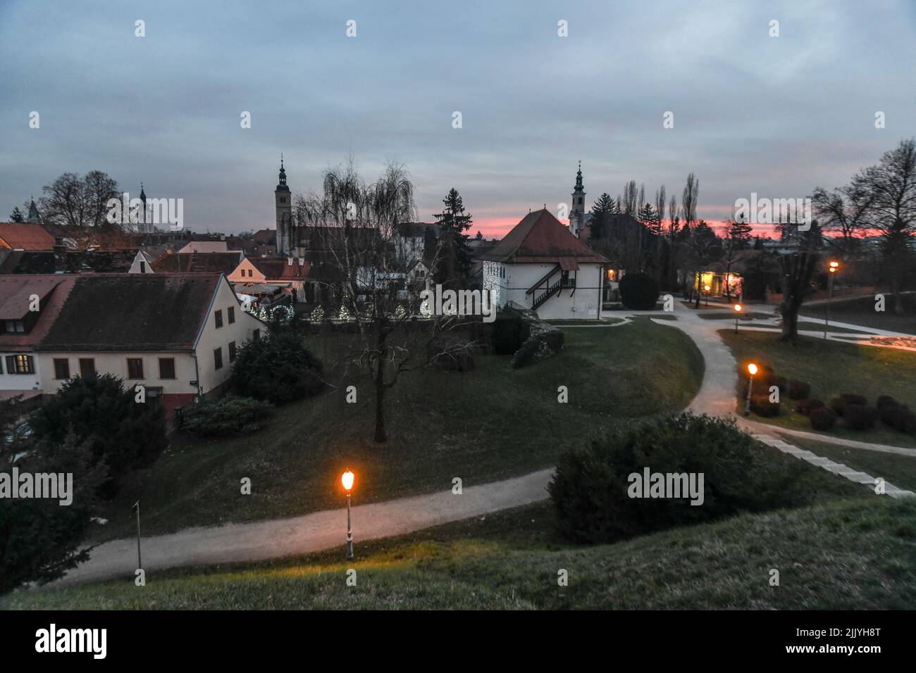 Varazdin Old Town at dawn, Croatia Stock Photo - Alamy