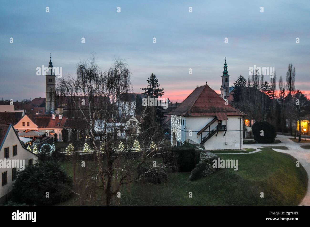 Varazdin Old Town at dawn, Croatia Stock Photo - Alamy