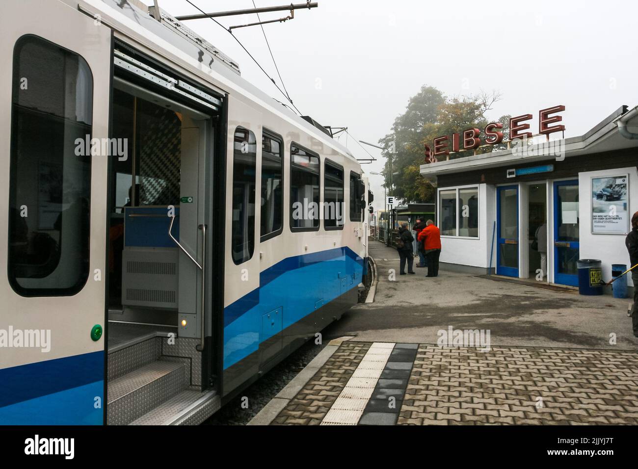 Zugspitze cogwheel train at Eibsee station is part of Bavarian ...