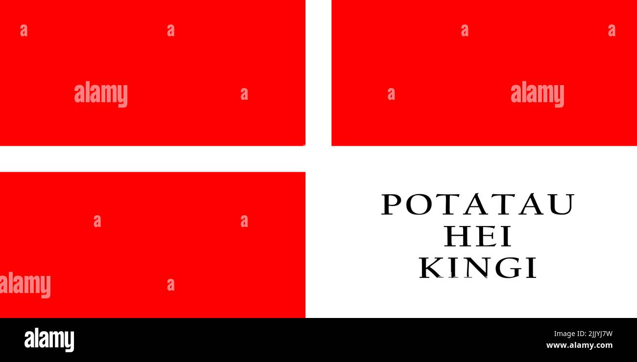 Top view of flag Potatau Te Wherowhero New Zealand. New Zealand travel ...