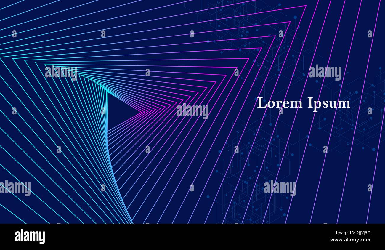 abstract blue purple triangle, network concept, geometric pattern ...