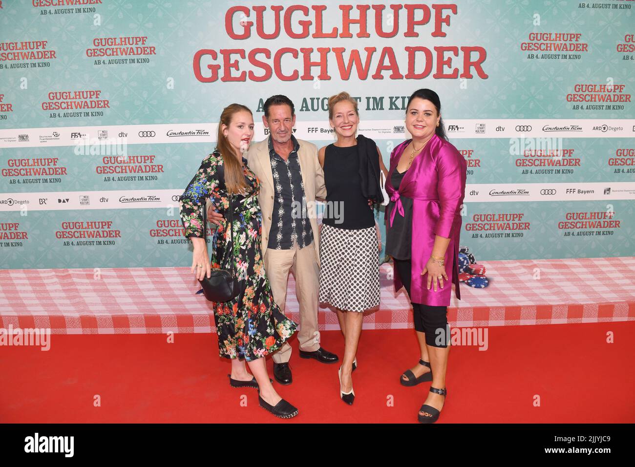 Munich, Germany. 28th July, 2022. Actor Max Tidof (2nd from left), his ...