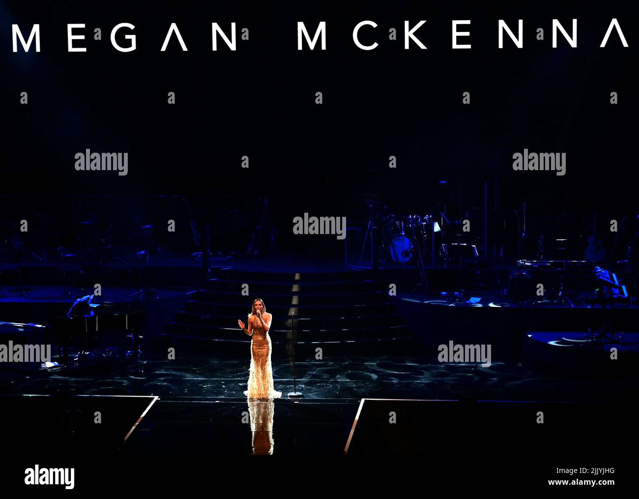 Singer-songwriter Megan McKenna performing at First Direct Arena in ...