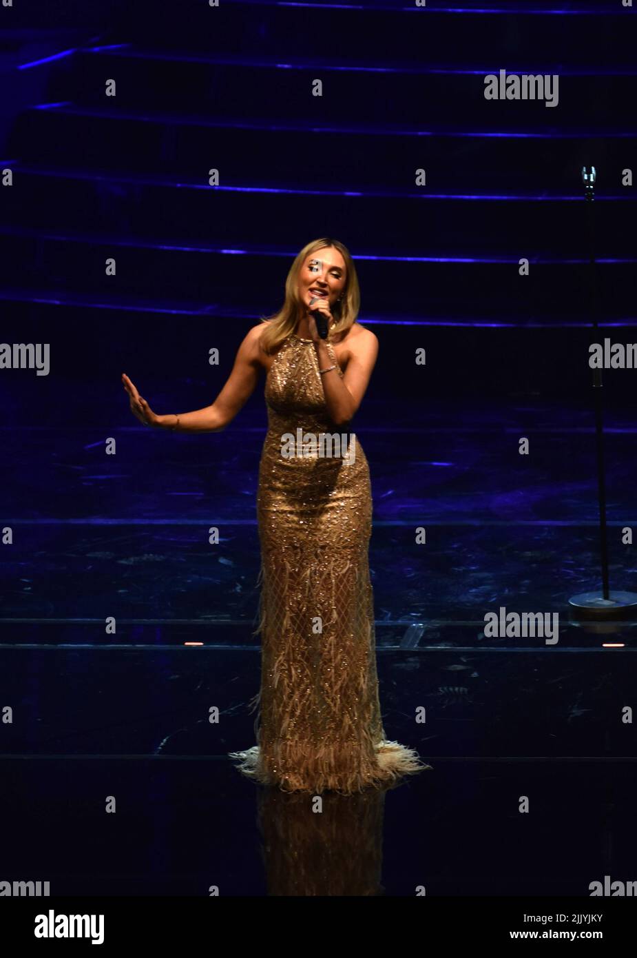 Singer-songwriter Megan McKenna performing at First Direct Arena in ...