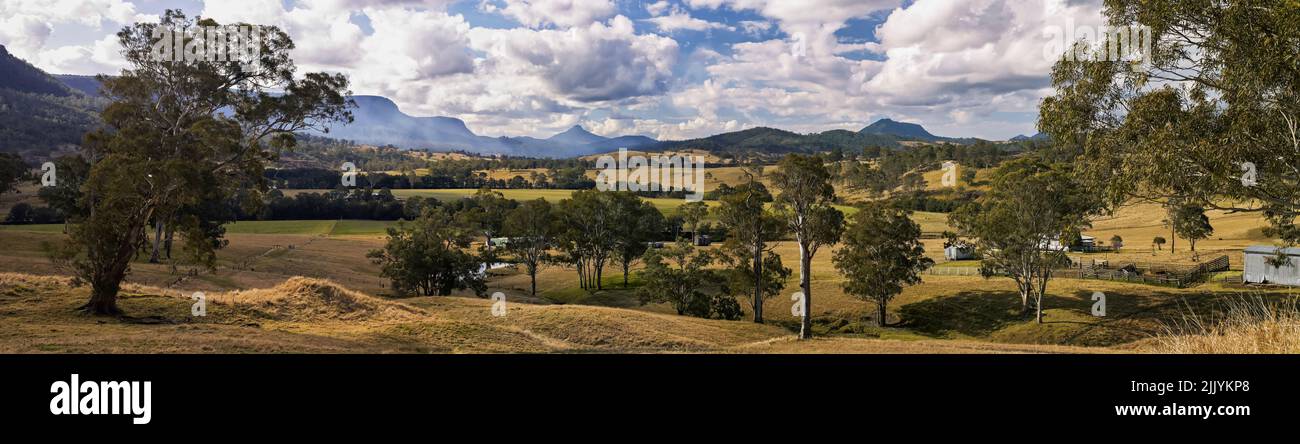 Panorama of rural landscape in Killarney, Queensland, Australia Stock ...