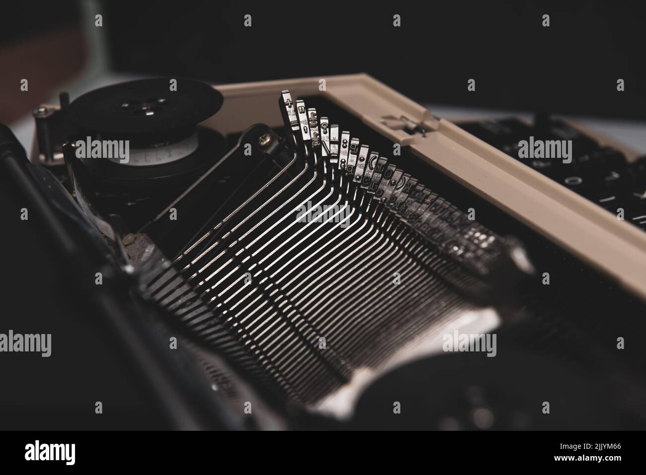 Typewriter typebars inside old vintage sears typewriter Stock Photo - Alamy